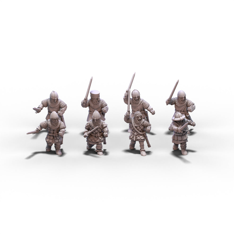 Medieval Armored Warriors with Swords | 15mm or 28mm miniatures for ...