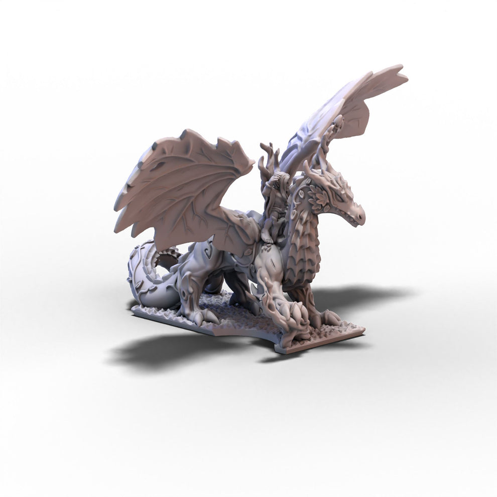Wood Elves | Forest Dragon w Elf Wizard | 10mm or 15mm miniatures for ...