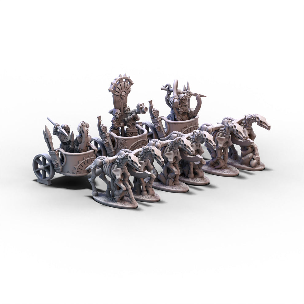 King of Sands | Skeleton Chariots Unit 2 | 10mm or 15mm miniatures for ...