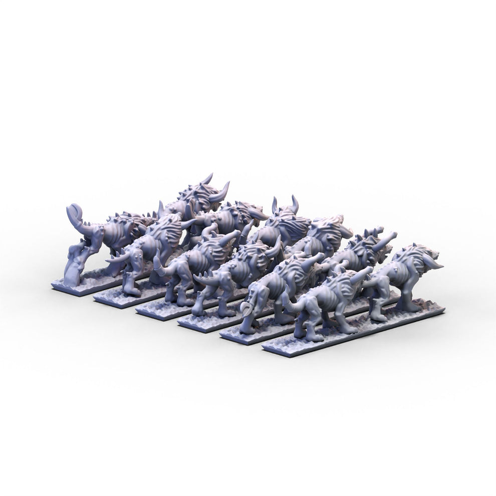 Beastmen | Chaos Hounds Unit 2 | 10mm or 15mm miniatures for Warmaster ...