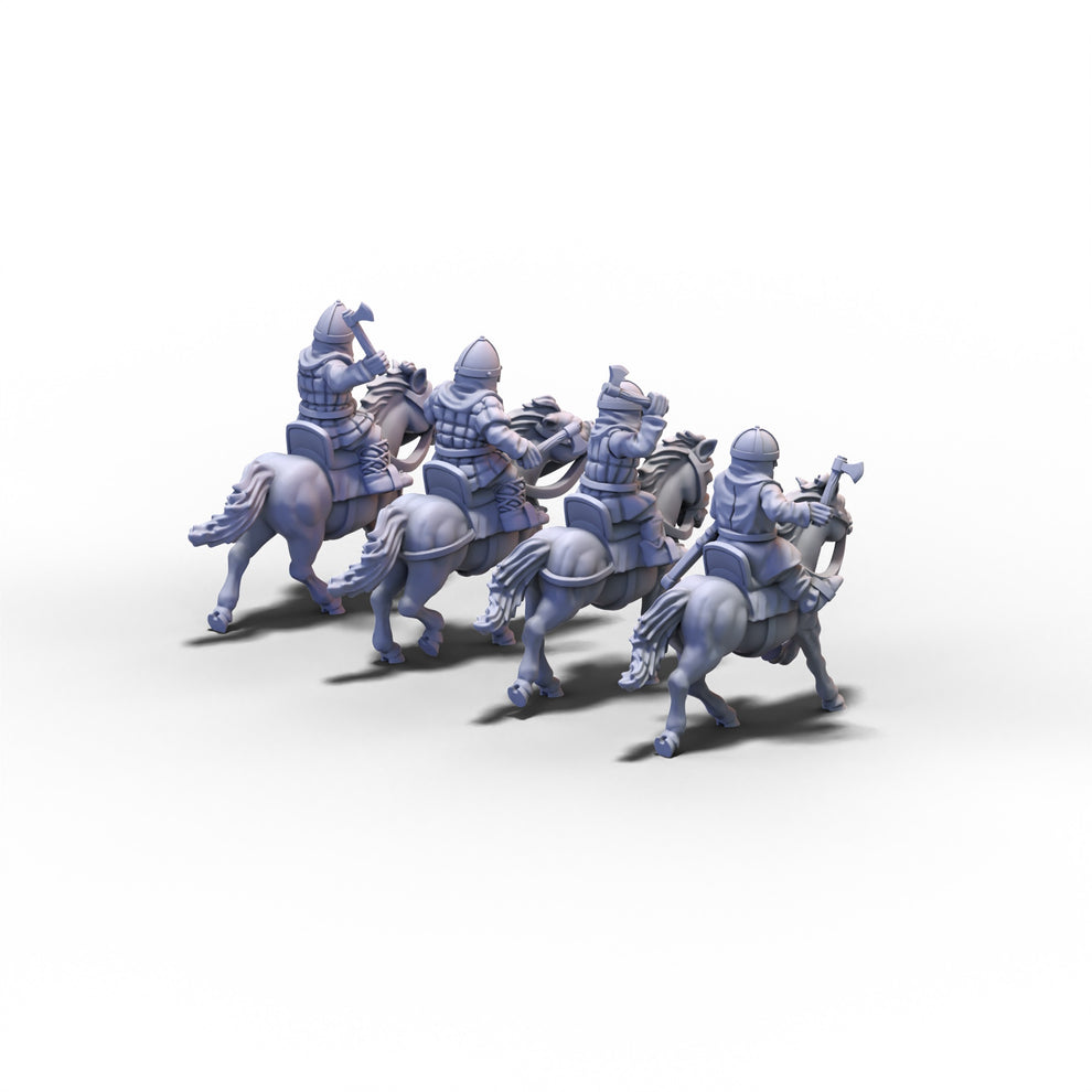 Medieval Unarmored Cavalry with Axes | 15mm or 28mm miniatures for Saga ...