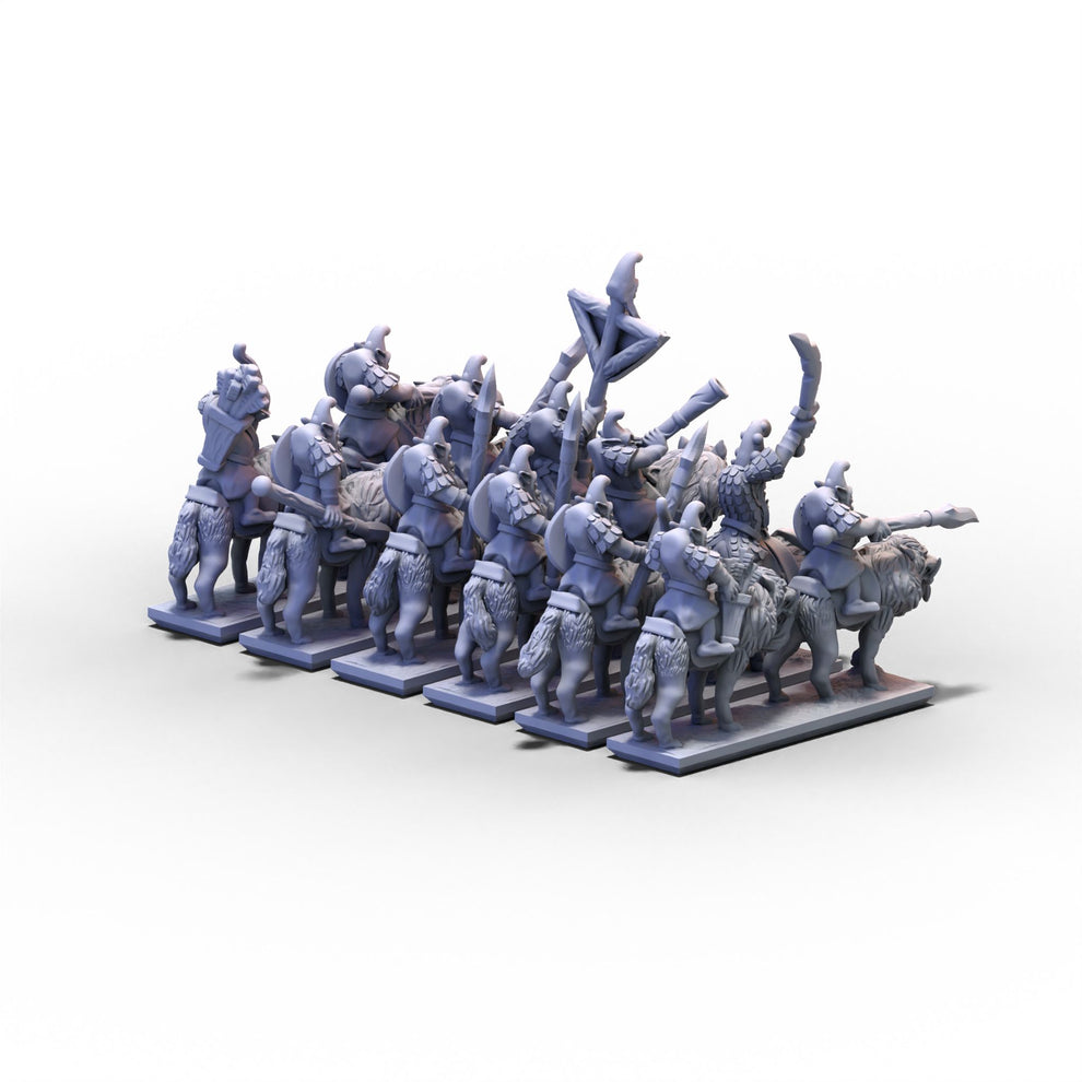 Magma Dwarves | Wolf Riders Unit | 10mm or 15mm miniatures for ...
