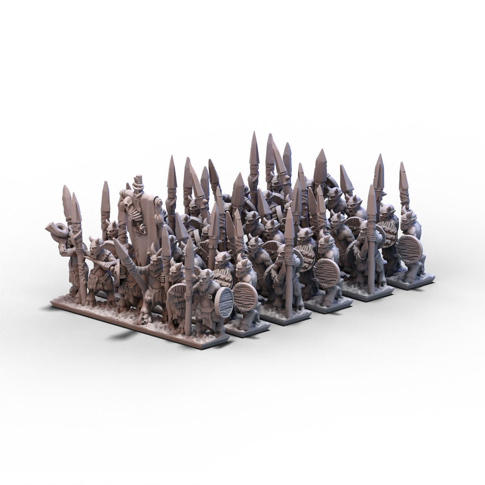 Beastmen | Beast Herd (Spear) Unit 1 | 10mm or 15mm miniatures for Warmaster, Kings of War and ...
