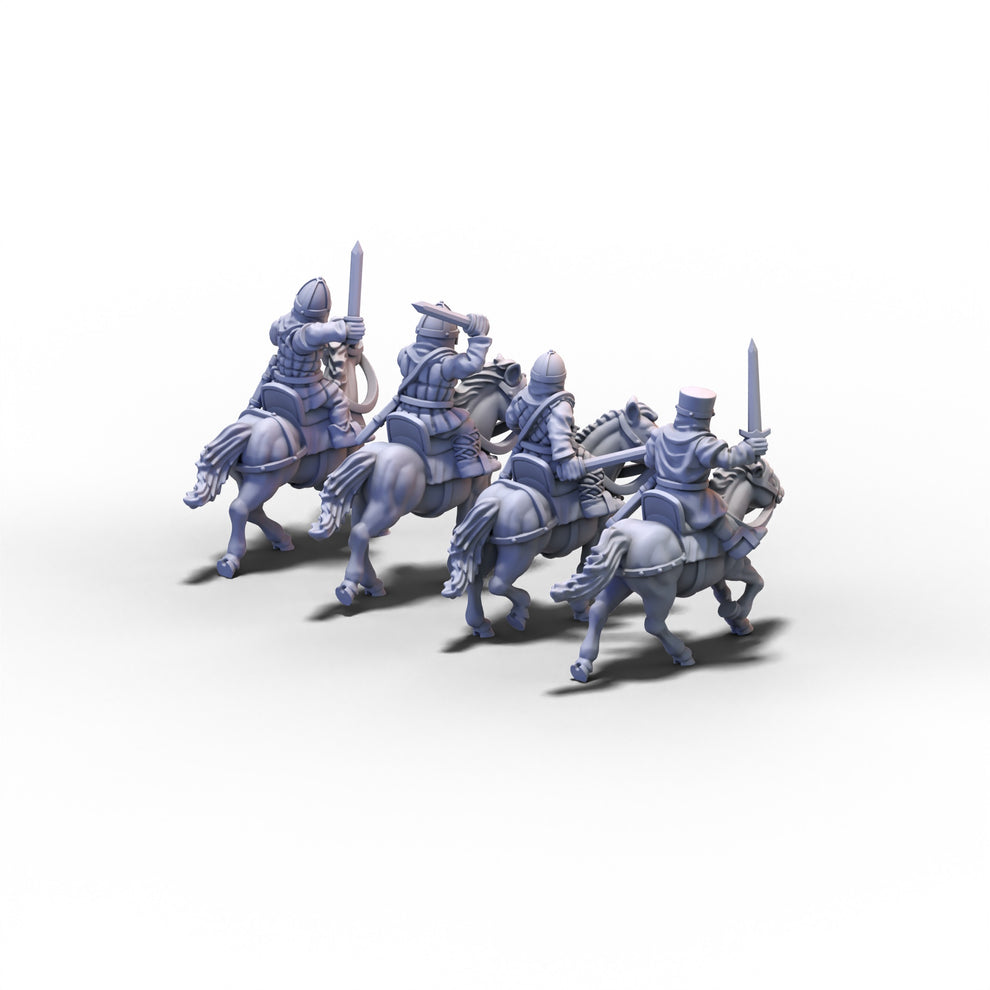 Medieval Unarmored Cavalry with Swords | 15mm or 28mm miniatures for ...