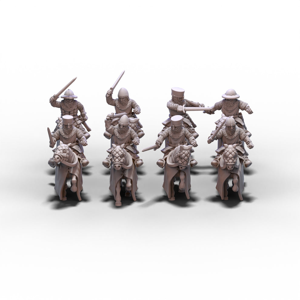 Medieval Armored Cavalry with Swords V2 | 15mm or 28mm miniatures for ...