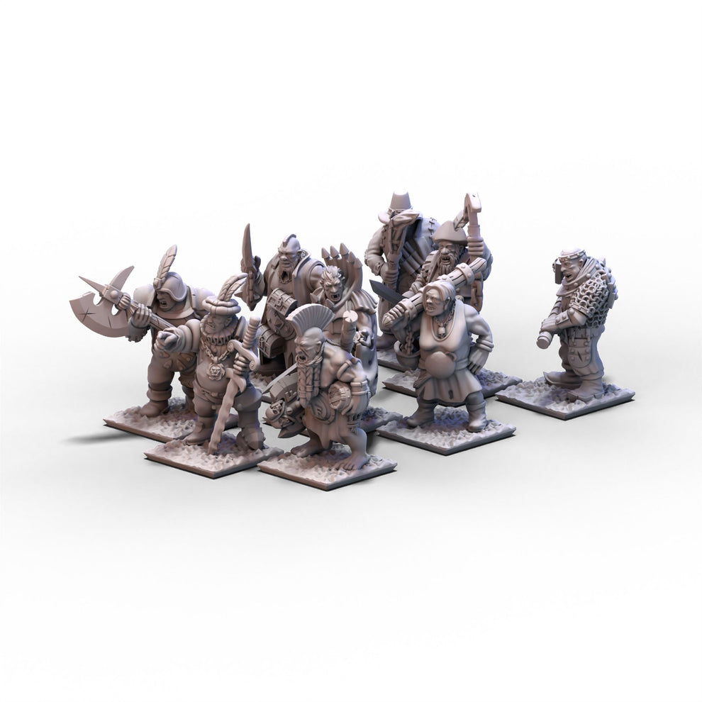 Orcs and Goblins (GSM) | Ogres Unit | 10mm or 15mm miniatures for Warmaster, Kings of War and ...