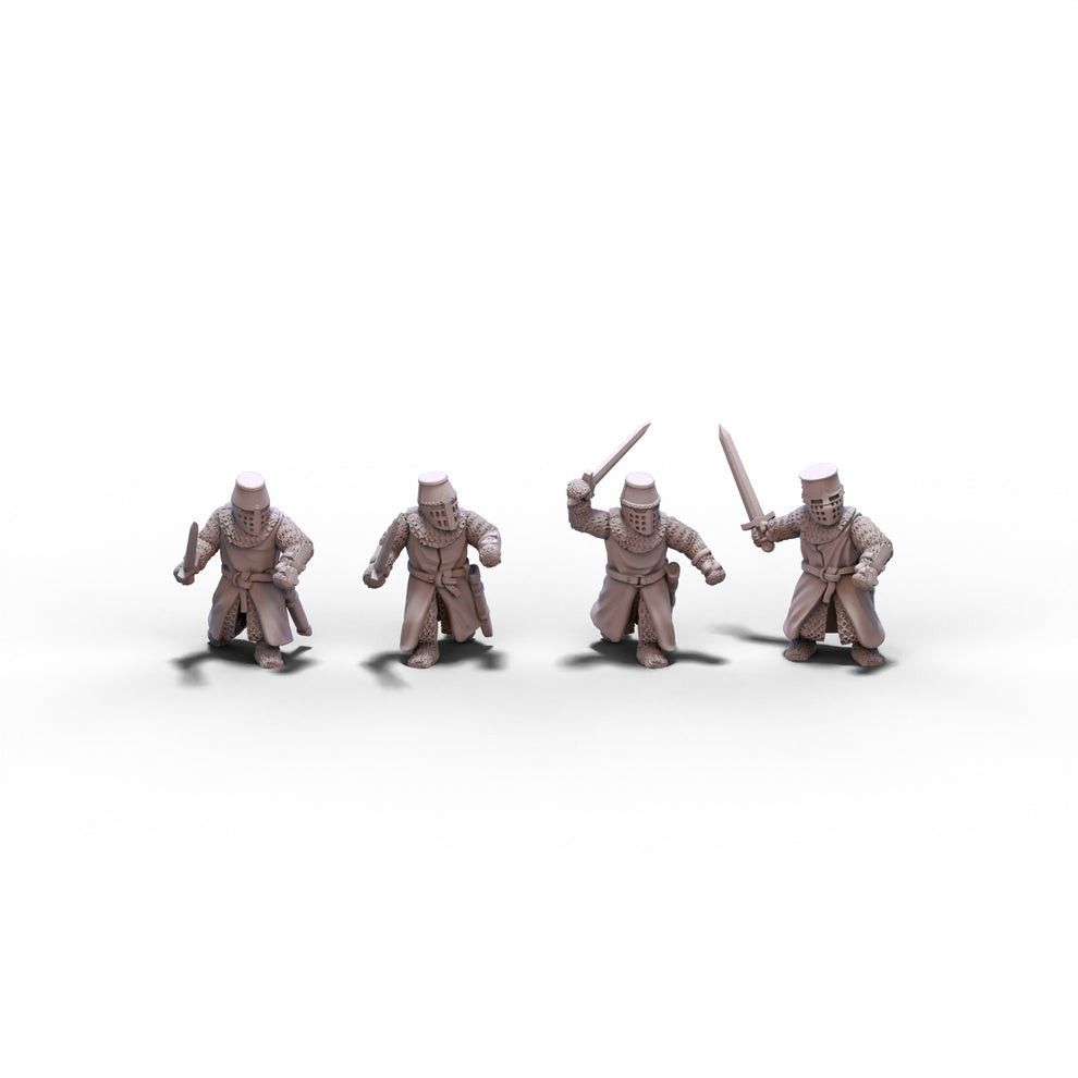 Medieval Knights with Swords | 15mm or 28mm miniatures for Saga, Art de ...