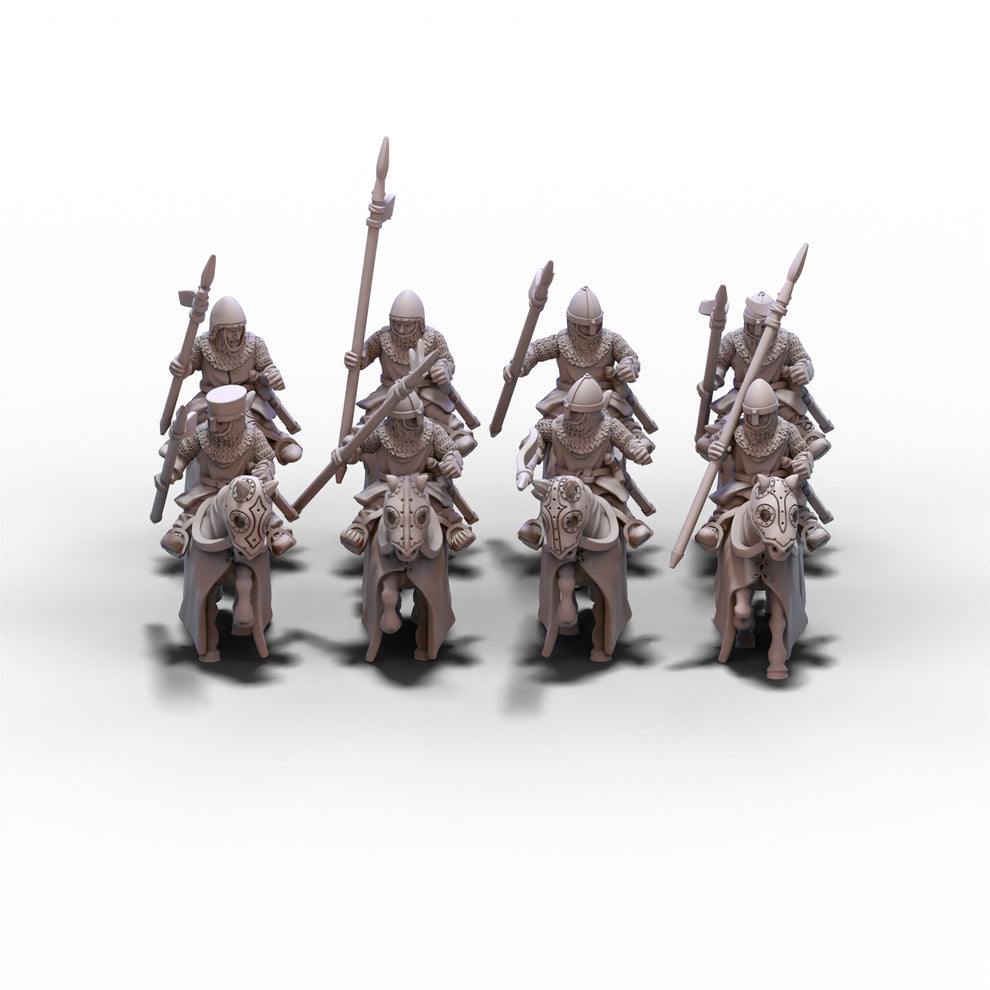 Medieval Armored Cavalry with Spears V3 | 15mm or 28mm miniatures for ...