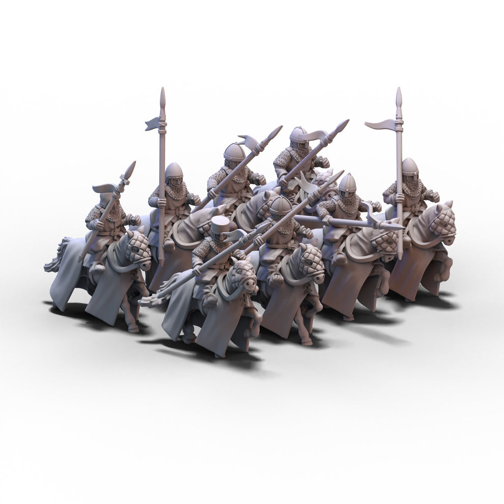 Medieval Armored Cavalry with Spears V2 | 15mm or 28mm miniatures for ...