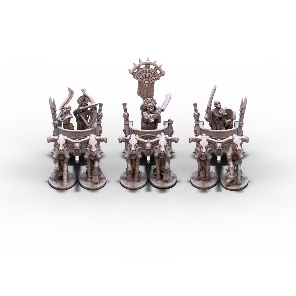 King of Sands | Skeleton Chariots Unit 1 | 10mm or 15mm miniatures for ...