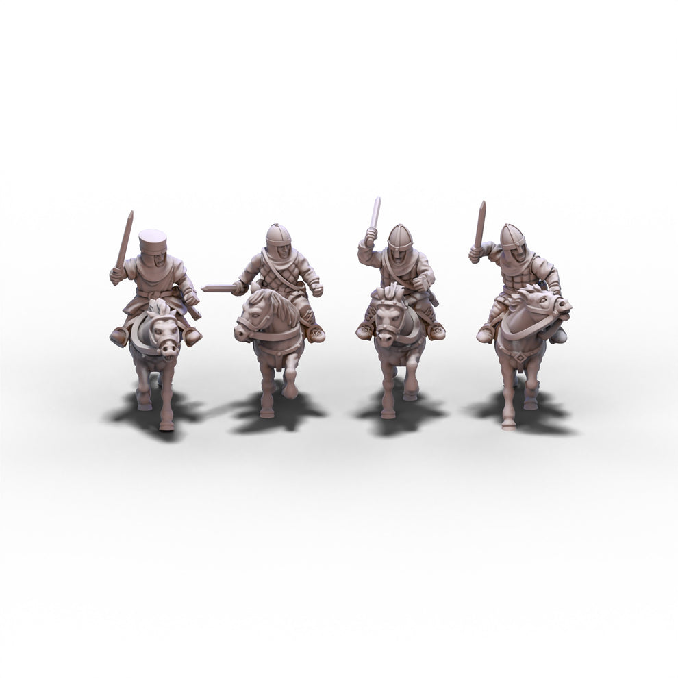 Medieval Unarmored Cavalry with Swords | 15mm or 28mm miniatures for ...
