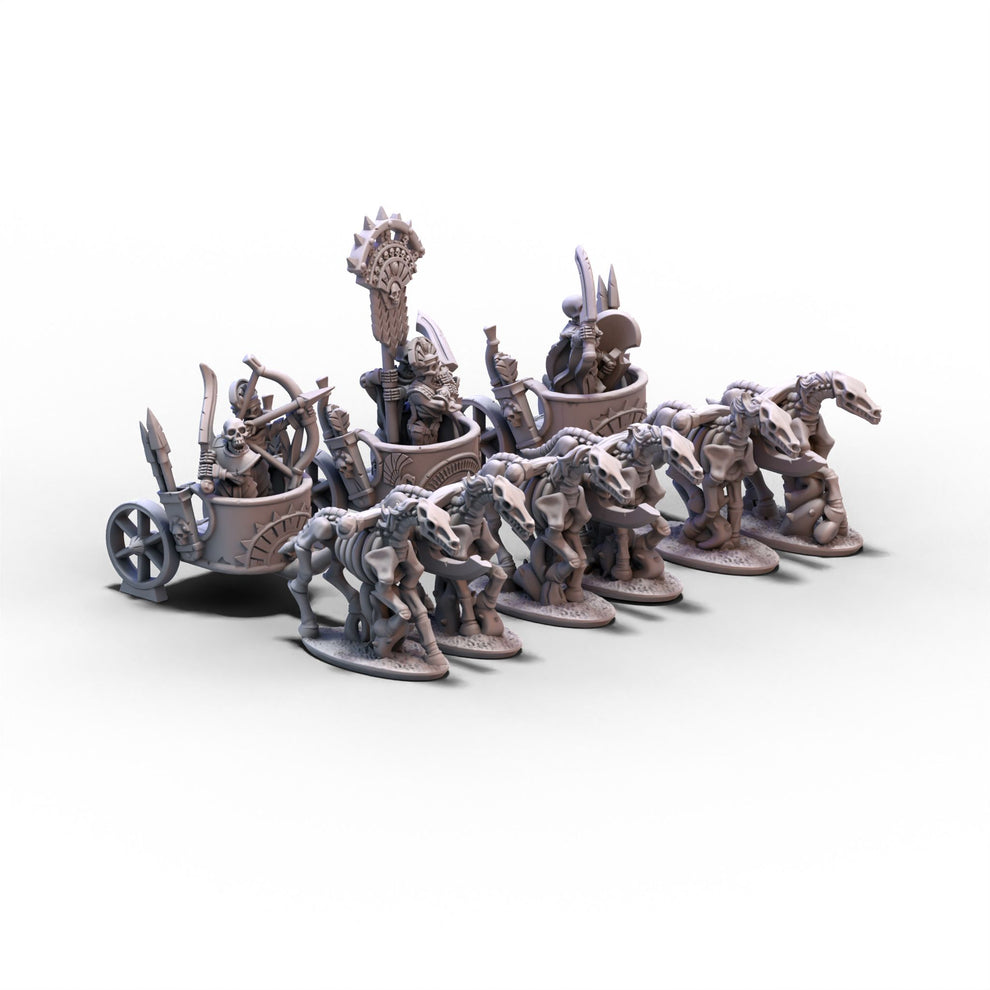 King of Sands | Skeleton Chariots Unit 1 | 10mm or 15mm miniatures for ...