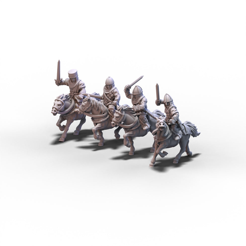 Medieval Unarmored Cavalry with Swords | 15mm or 28mm miniatures for ...
