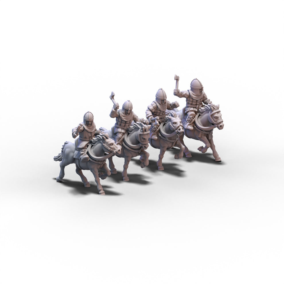 Medieval Unarmored Cavalry with Axes | 15mm or 28mm miniatures for Saga ...