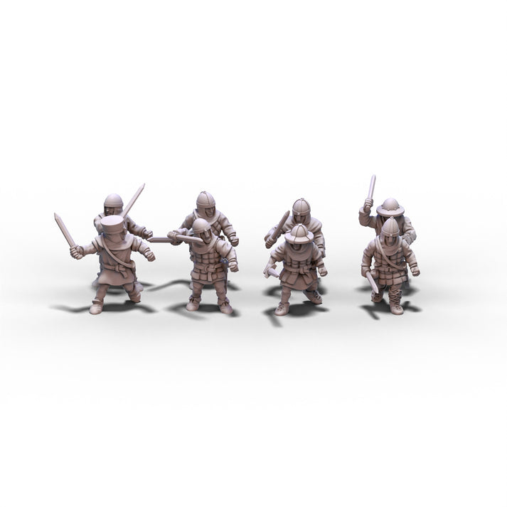 Medieval Unarmored Militia with Swords | 15mm or 28mm miniatures for ...