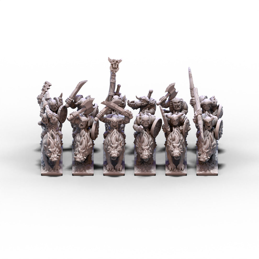Orcs and Goblins (GSM) | Boar Riders Unit 1 | 10mm or 15mm miniatures ...