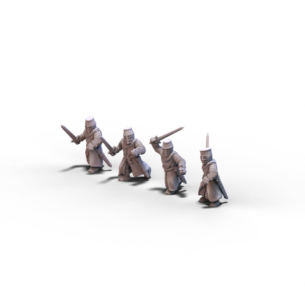 Medieval Knights with Swords | 15mm or 28mm miniatures for Saga, Art de ...
