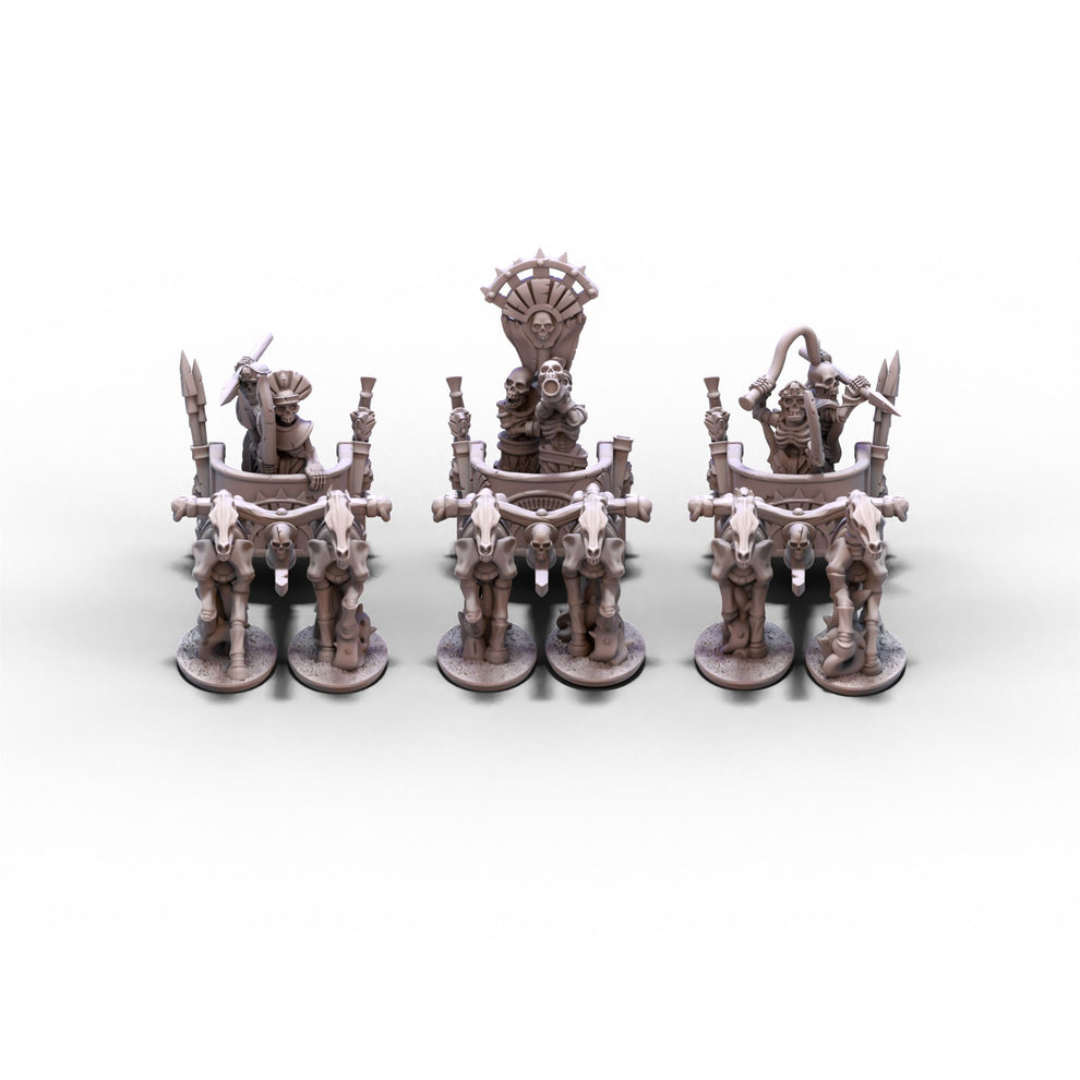 King of Sands | Skeleton Chariots Unit 2 | 10mm or 15mm miniatures for ...