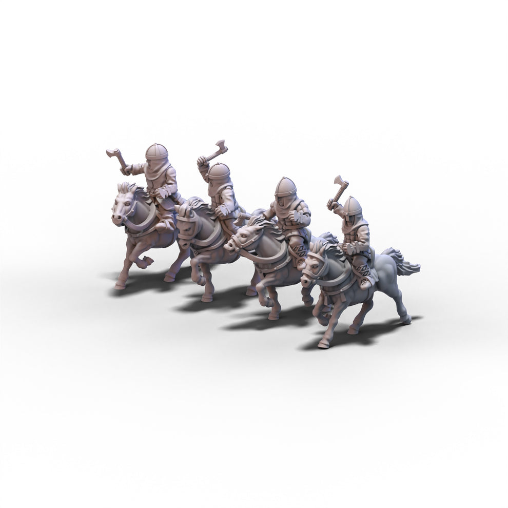 Medieval Unarmored Cavalry with Axes | 15mm or 28mm miniatures for Saga ...