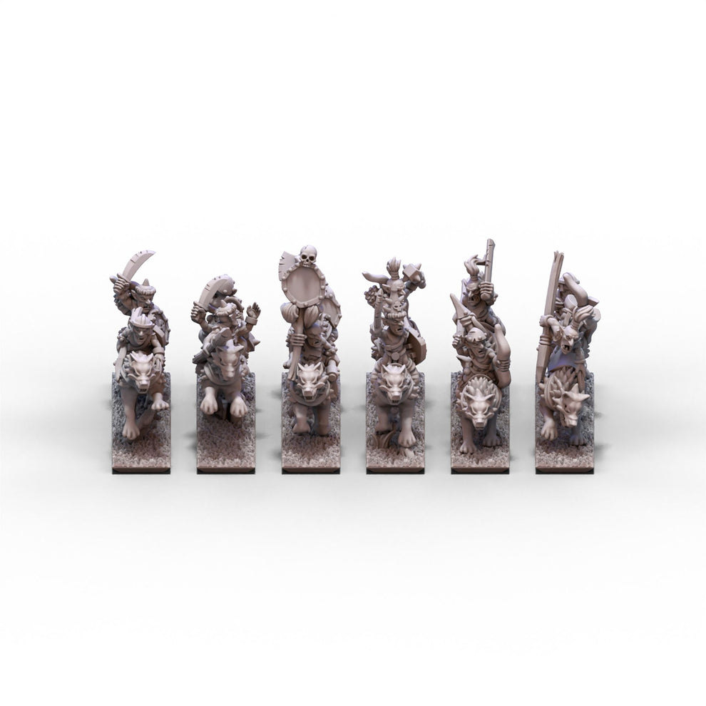 Orcs and Goblins (FD) | Goblin Wolf Riders Unit 2 | 10mm or 15mm ...