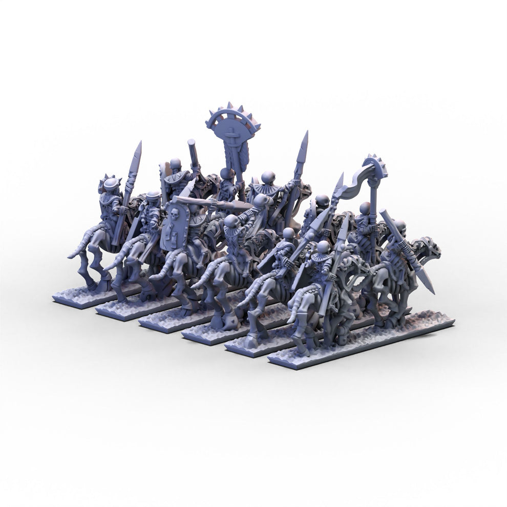 King of Sands | Skeleton Cavalry (Spears) Unit 2 | 10mm or 15mm miniatures for Warmaster, Kings ...