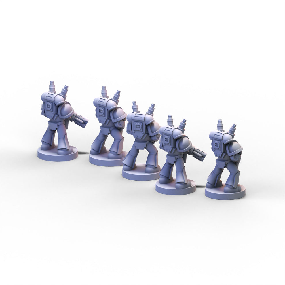 Space Crusaders | Teleporter Crusaders (Flamer) Unit | 6mm miniatures ...
