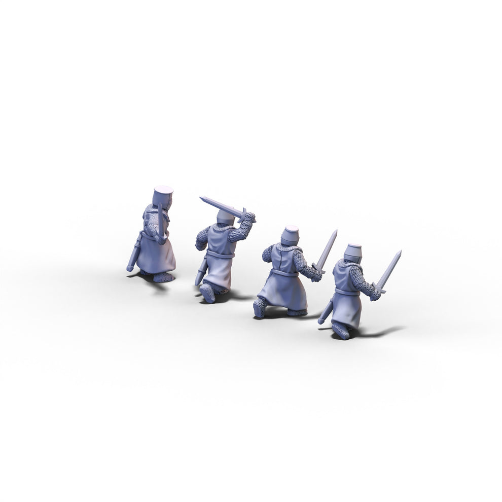 Medieval Knights with Swords | 15mm or 28mm miniatures for Saga, Art de ...