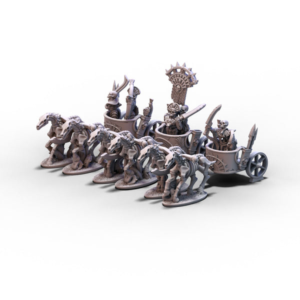 King of Sands | Skeleton Chariots Unit 1 | 10mm or 15mm miniatures for ...