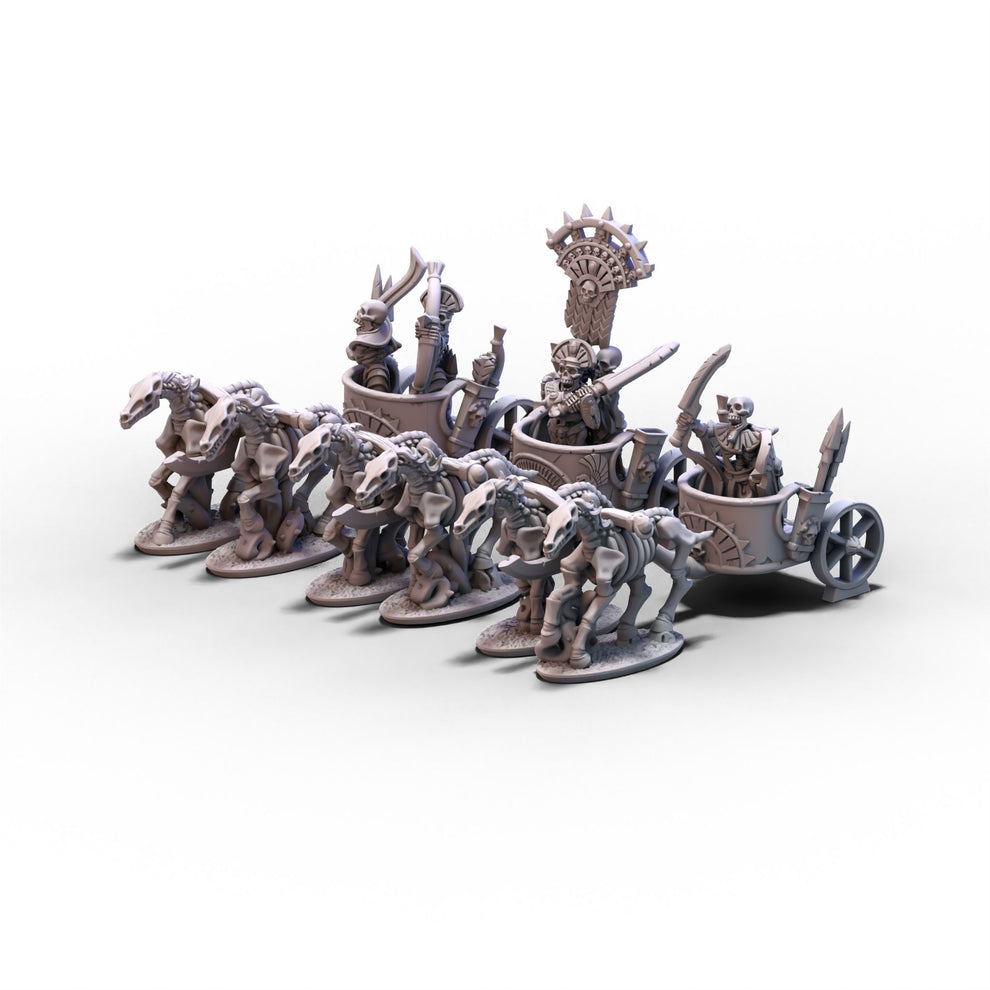 King of Sands | Skeleton Chariots Unit 1 | 10mm or 15mm miniatures for ...