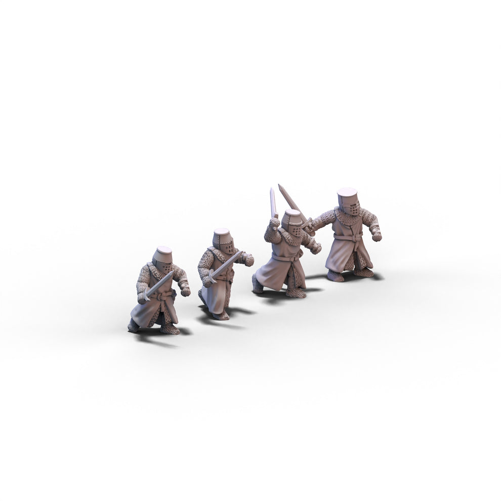 Medieval Knights with Swords | 15mm or 28mm miniatures for Saga, Art de ...