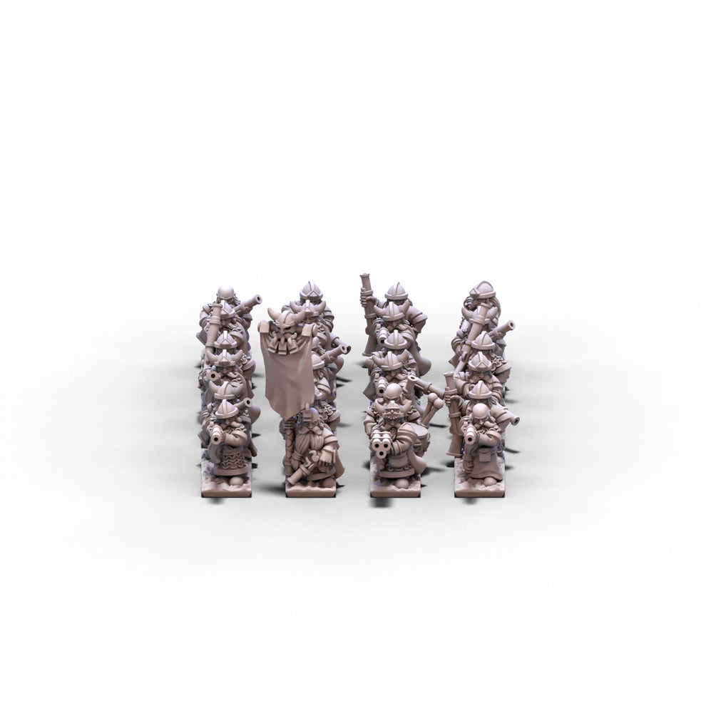 Dwarves | Dwarf Muskets Unit 1 | 10mm or 15mm miniatures for Warmaster ...