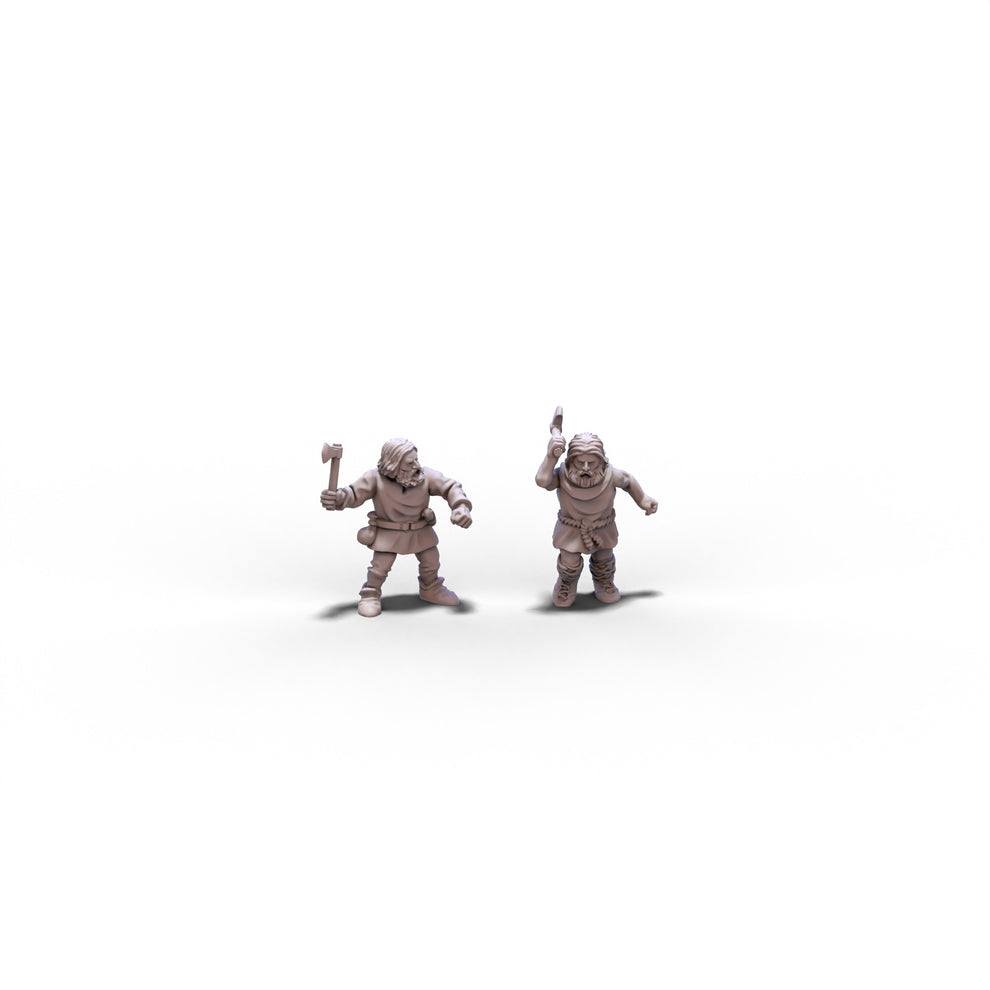 Medieval Peasants with Axes | 15mm or 28mm miniatures for Saga, Art de ...