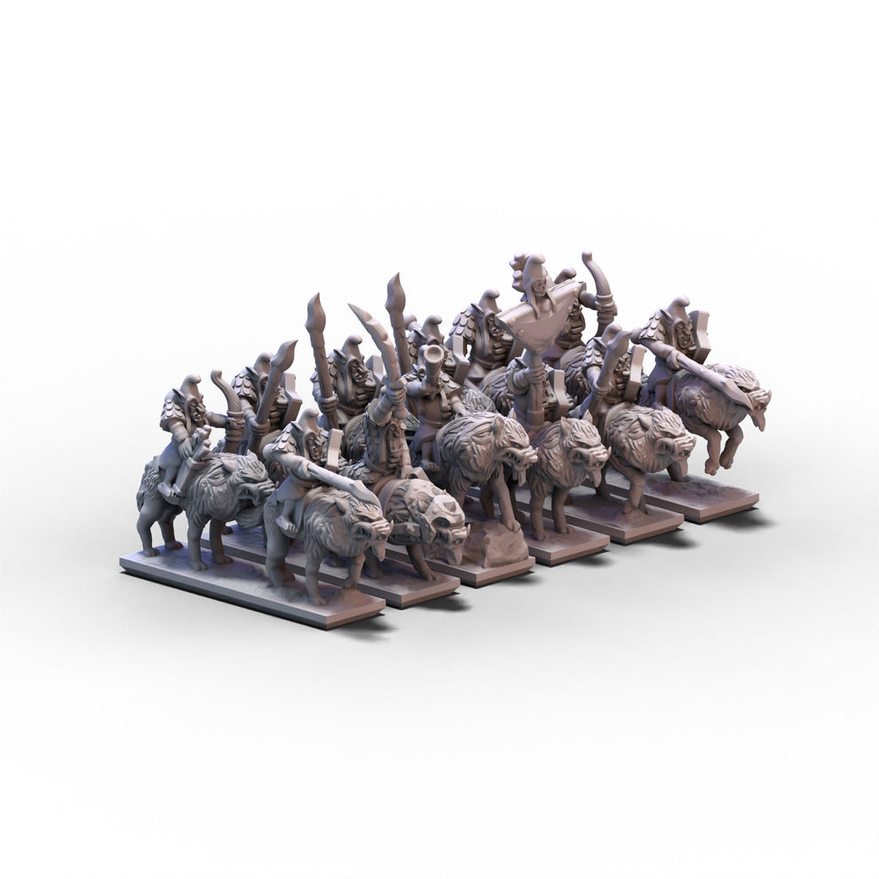 Magma Dwarves | Wolf Riders Unit | 10mm or 15mm miniatures for ...