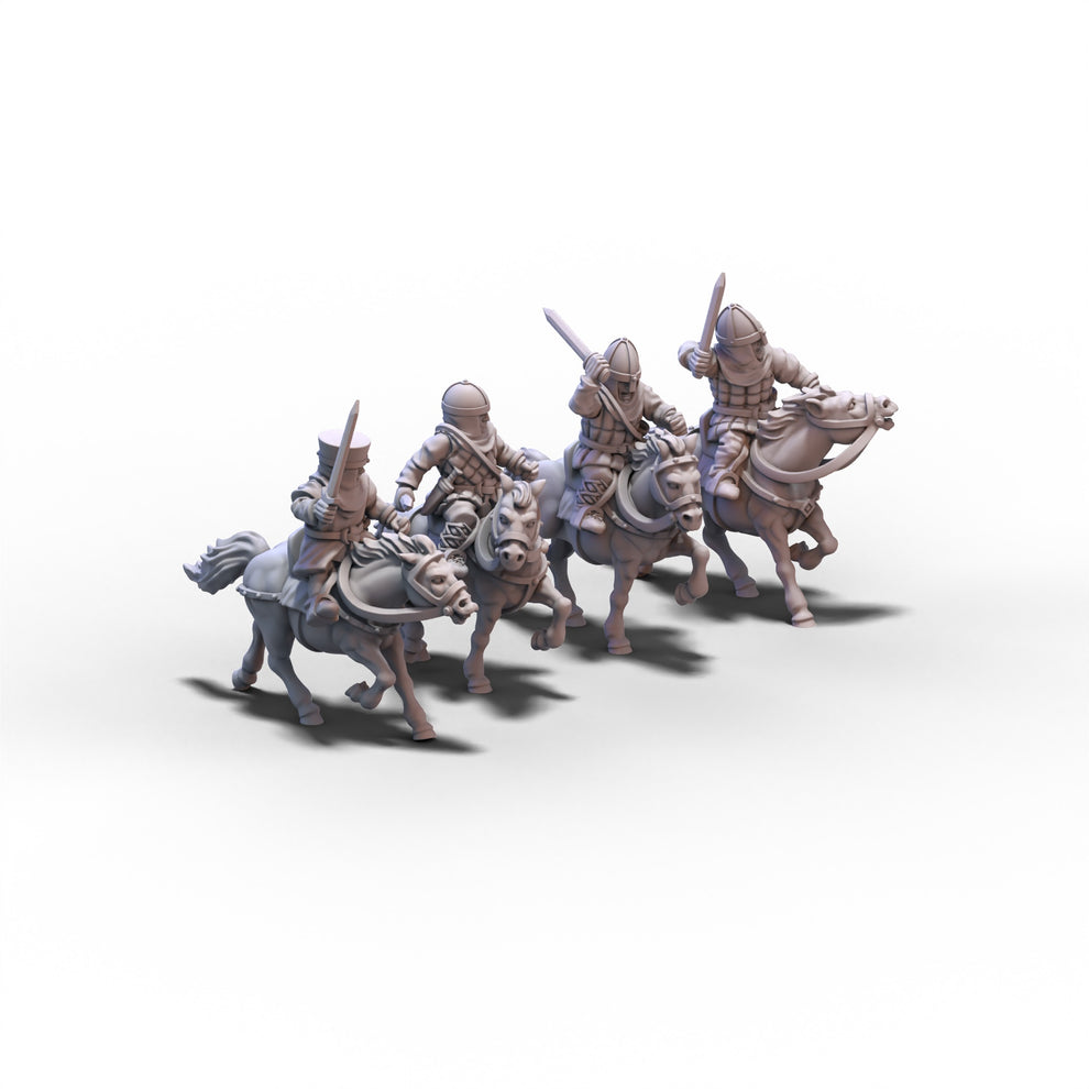 Medieval Unarmored Cavalry with Swords | 15mm or 28mm miniatures for ...